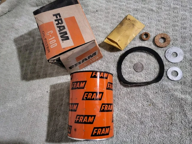 VINTAGE NOS FRAM C-100 OIL FILTER Replacement Cartridge 1950s 60s GMC ...
