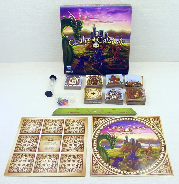 CASTLES OF CALADALE Fantasy Castle Tile Building Board Game Renegade ...