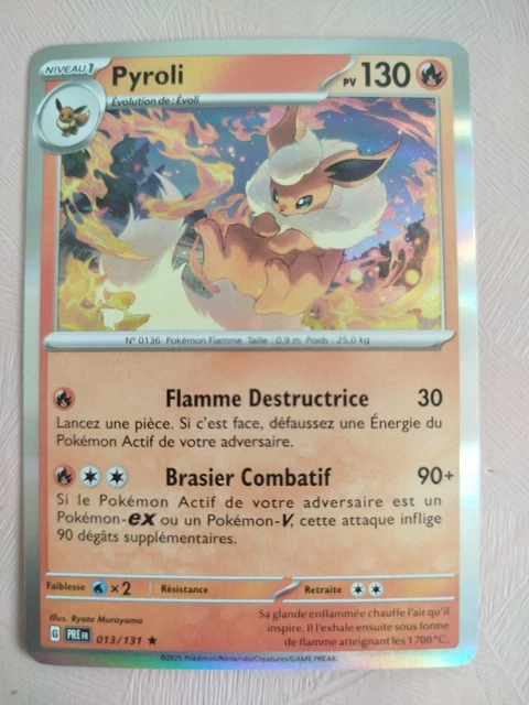 CARTE POKÉMON PYROLI 013/131 Holo Rare Evolutions Prismatiques EV8.5 ...