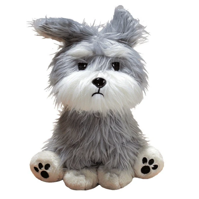 CUTE CARTOON SAD And Happy Expressions Schnauzer Plush Toy For Kids ...