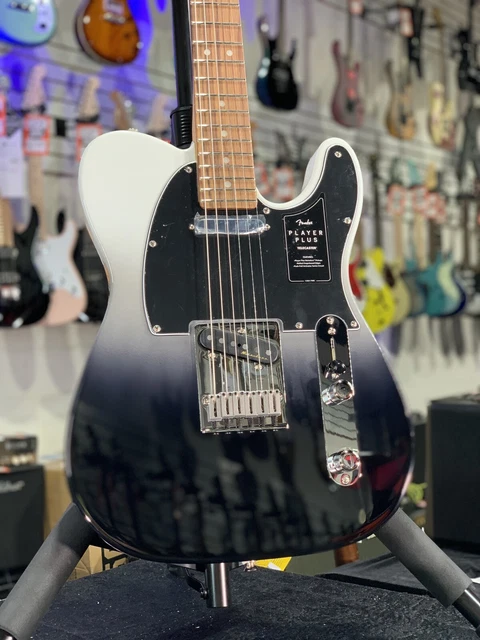 FENDER PLAYER PLUS Telecaster Silver Smoke Pau Ferro Fingerboard Auth ...
