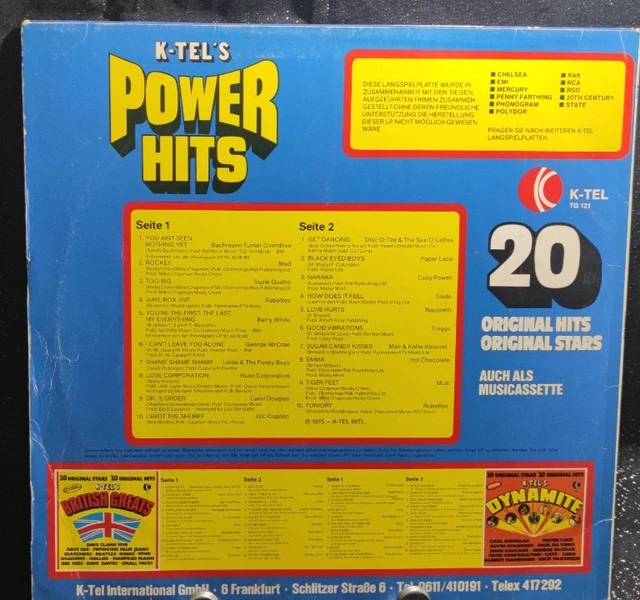 LP SCHALLPLATTE K-TEL'S POWER HITS 1975 20 Original Stars Hits Mud ...