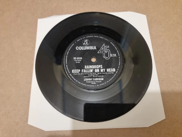 JOHNNY FARNHAM. RAINDROPS Keep Falling My Head. 7 Inch Single. Record ... JOHNNY FARNHAM. RAINDROPS Keep Falling My Head. 7 Inch Single. Record ...