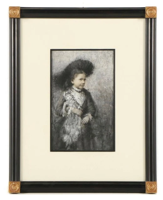 PORTRAIT OF A Girl with her Doll William St. John Harper Oil Pastel ...