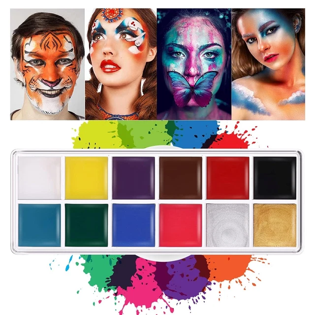 BOWITZKI FACE BODY Paint Oil Palette 12 Colors Face Paint Artist ...