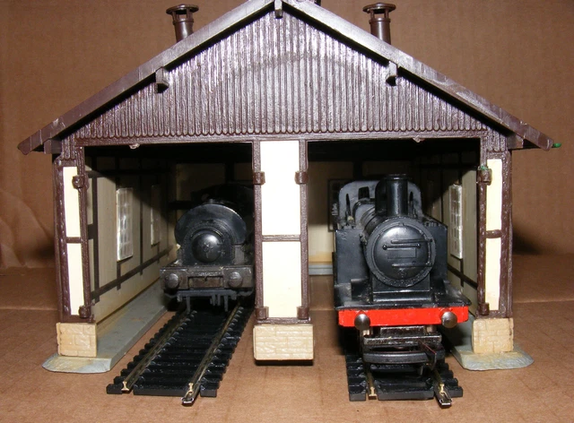 HO GAUGE HALF Timber Double Engine Shed_Maintenance Depot & Rear Office ...