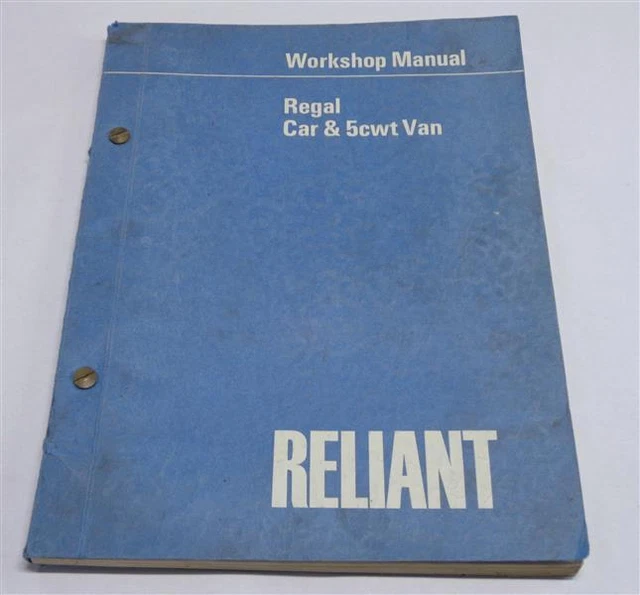 MANUEL D'ATELIER / Atelier Mode D 'em Ploi Reliant Regal Voiture And ...
