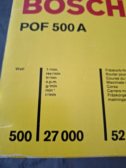 BOSCH POF 500A Corded 1/4" Plunge Router 240V-500W Boxed Used Once £50. ...