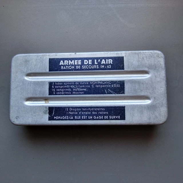 ARMÉE DE L'AIR boîte de ration de secours IN-63 de 1964 EUR 14,99 ...