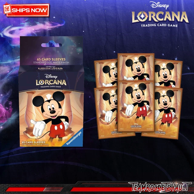 🔮 DISNEY LORCANA Trading Card Game TCG 65 Card Sleeves Mickey Mouse ...