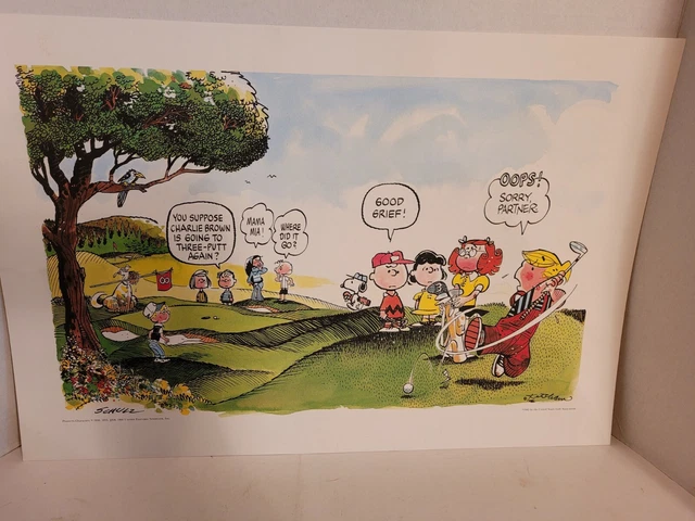 RARE DENNIS THE Menace & Peanuts Print Cartoon Golf 1982 £55.84 ...