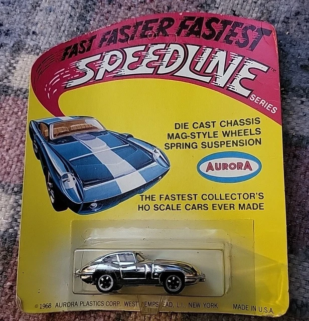 VINTAGE AURORA Cigar Box Speedline Chrome Jaguar 6127 Unpunched Card ...