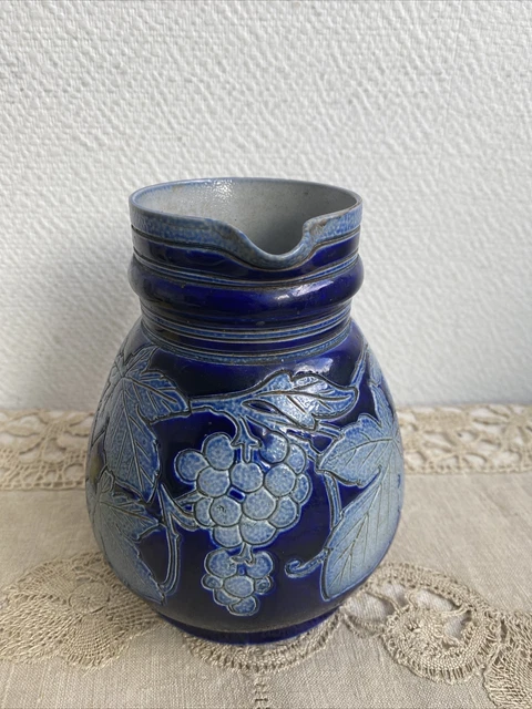 ANCIEN PICHET GRES D’Alsace Bleu Decor Raisin Signé Schmit Edmond Deco Table EUR 29,90 - PicClick FR