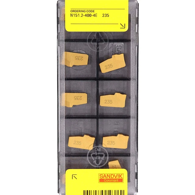 10 SANDVIK N151.2-400-4E Grade 235 CNC Lathe Carbide Parting & Grooving ...
