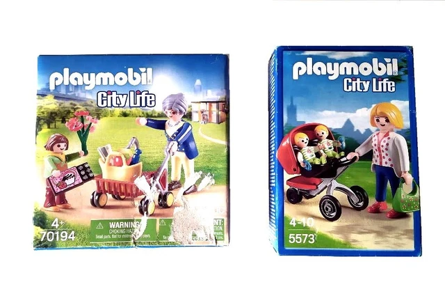LOT PLAYMOBIL 70194 et 5573 City Life Bébés jumeaux enfant mère et ...