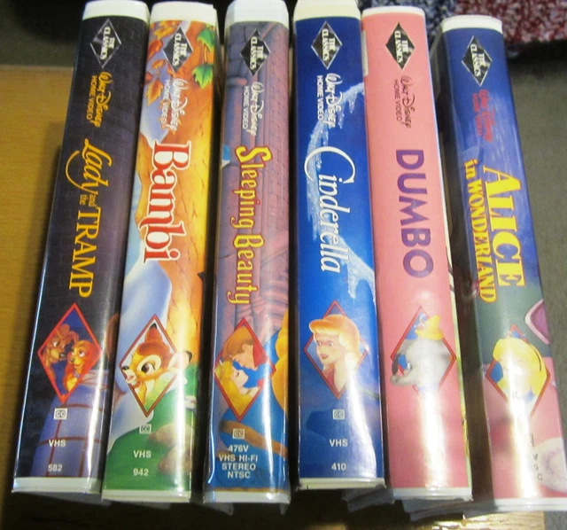 DISNEY LOT OF 6 Label on VHS Tapes The Classics Black Diamond 1st ...
