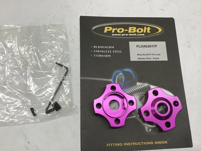 PRE-LOAD ADJUSTER ALUMINIUM Purple Pro Bolt Pair 20-17 HF2010 T92 £10. ...