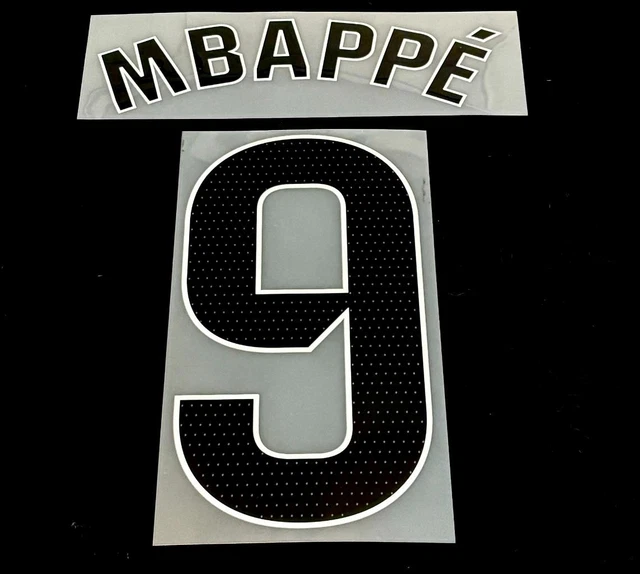 OFFICIAL REAL MADRID Mbappe 9 2024/25 Football Name/Number Set Home ...