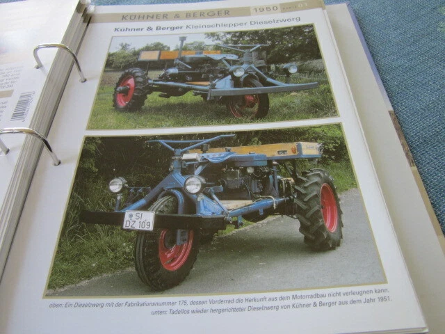 TRAKTOREN DATENBLATT KÜHNER und Berger Kleinschlepper Dieselzwerg 1950 ...
