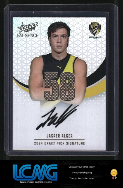 2025 SELECT AFL Eminence - Jasper Alger Draft Pick Signature Gold /90 ...