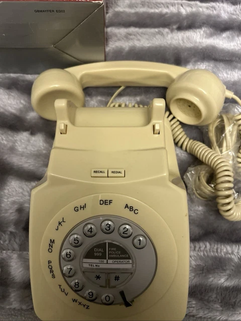 MOCK VINTAGE BUTTON Dial Telephone Boxed New £30.63 - PicClick UK