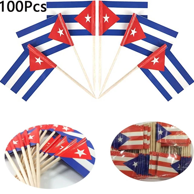 BAKING DECOR CUBAN Flags Cupcake Toppers Cake Topper Cuba Toothpick ...