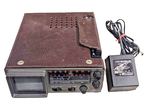 VINTAGE UNISONIC AM/FM 2 Band Radio Vhf/Uhf All Channel Micro Tv Xl-990 ...