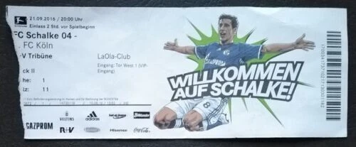 VIP TICKET FUSSBALL Bundesliga 2016/17 FC Schalke 04 - FC Köln # 111 EUR 1,99 - PicClick DE