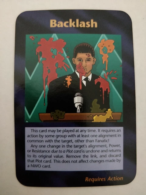 BACKLASH : ILLUMINATI New World Order Limited 1994 Card Game Inwo Steve ...