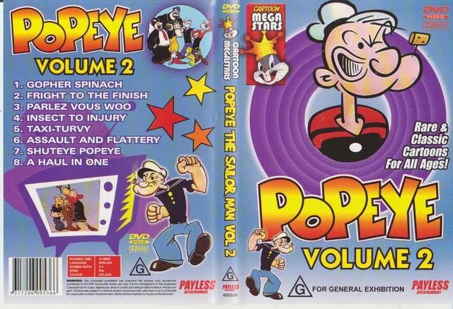 POPEYE VOL.2 - 2003 Payless Entertainment - 8 seperate animated stories ...