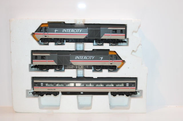 HORNBY 3-CAR INTERCITY 125 HST Power, Coach & Dummy Car BR Swallow Liv ...