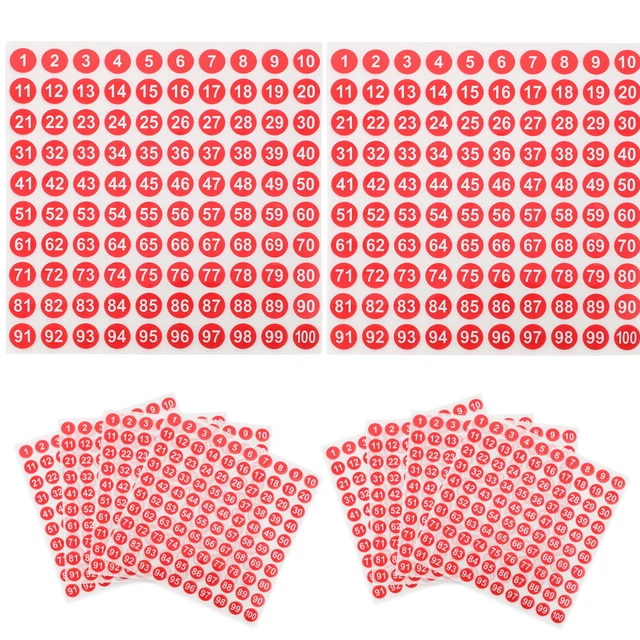 100 SHEETS NUMBER Stickers for Organizing Table Numbers Cable Meter ...