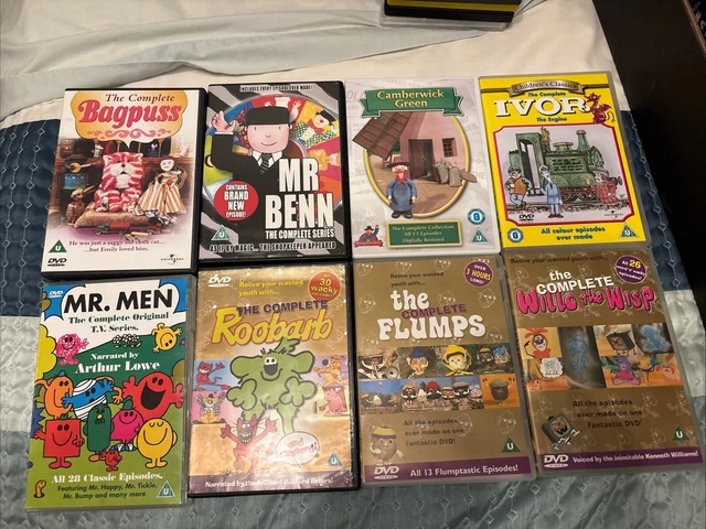 8 X 1970S Classic Cult Kids DVD's -Bagpuss Flumps Mr Men Willo, Ben ...