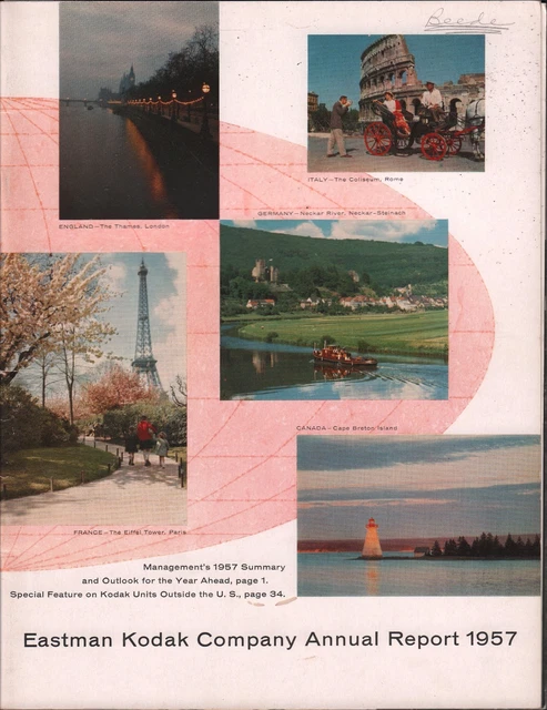 EASTMAN KODAK COMPANY Annual Report 1957 VG 122215DBE £14.64 - PicClick UK