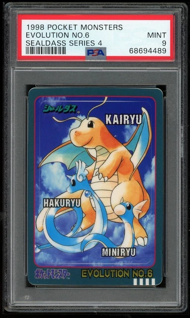 POKÉMON JAPONAIS SEALDASS 4 Evolution No 6 1998 Sticker Dragonite PSA 9 ...