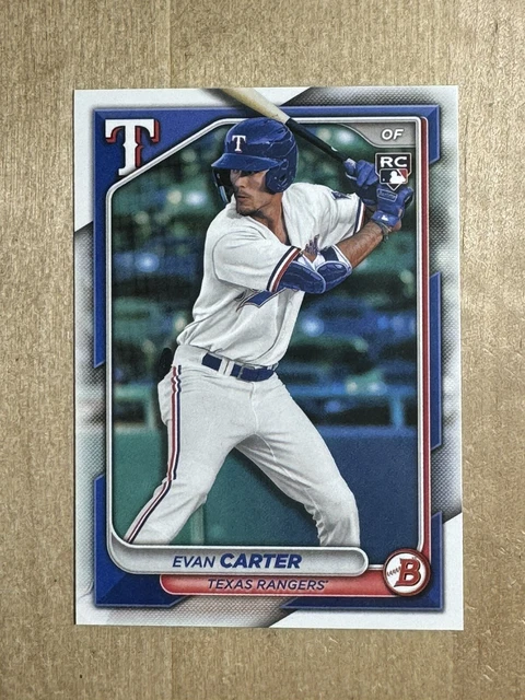 CARTA ROOKIE 2024 TEXANA RANGERS ROOKIE Evan Carter Topps Bowman #46 rc ...