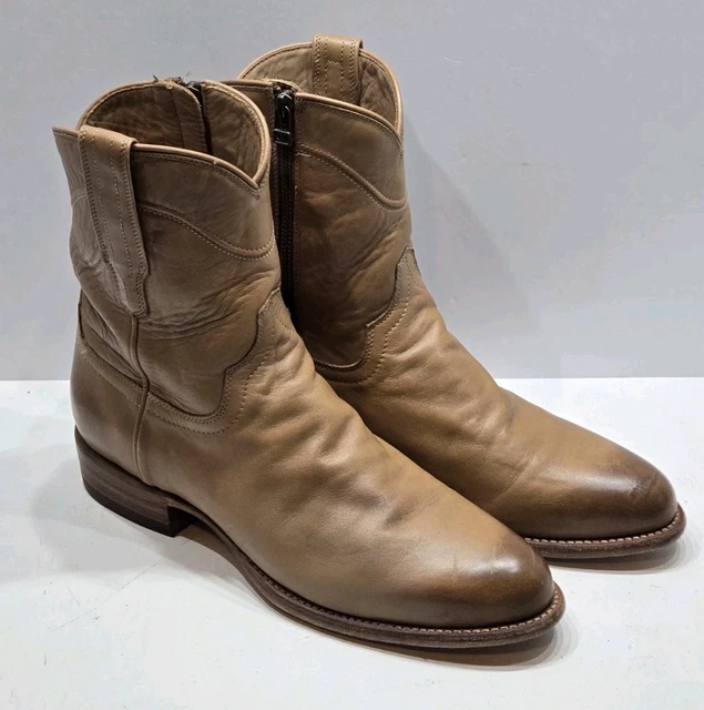 TECOVAS THE JAKE 10" Roper Boot Light Brown Cowhide Leather Size Mens ...