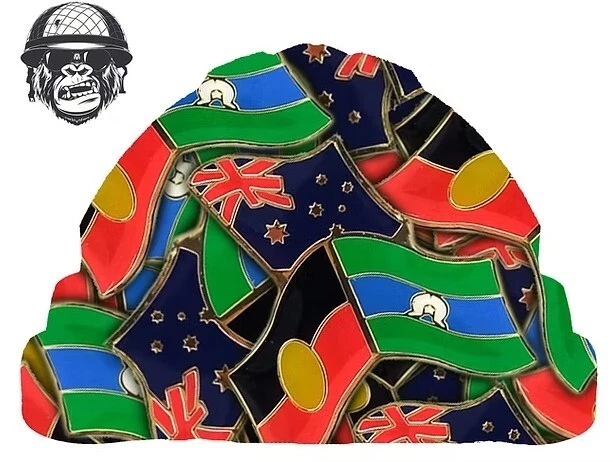 CUSTOM HYDROGRAPHIC SAFETY Hard Hat Mining Industrial ABORIGINAL AUSSIE ...
