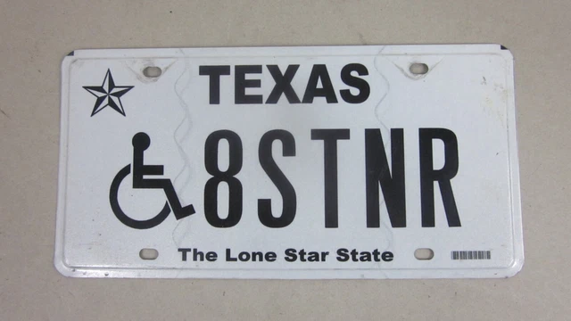 TEXAS FLAT DISABLED licence/number plate US/United States/USA/American ...