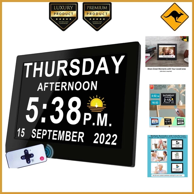 ADVANCED DIGITAL CALENDAR Clock with Remote Control & 10 Brightness ...