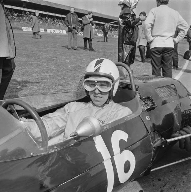 BRITISH RACING DRIVER Richard Attwood drives a Lotus-BRM 1960s OLD ...