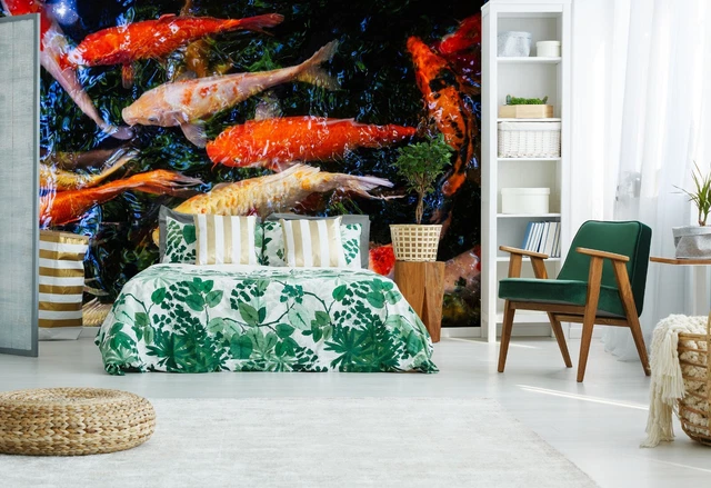 3D RED FISH ZHUA7053 Wallpaper Wall Murals Removable Self-adhesive Amy ...