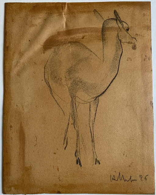 GEORGES HILBERT (1900-1982) Antilope dessin sur carton signé EUR 40,00 ...