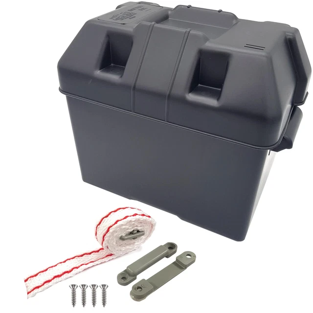 LEISURE BATTERY BOX With Strap Small Caravan Motorhome Campervan Boat £ ...