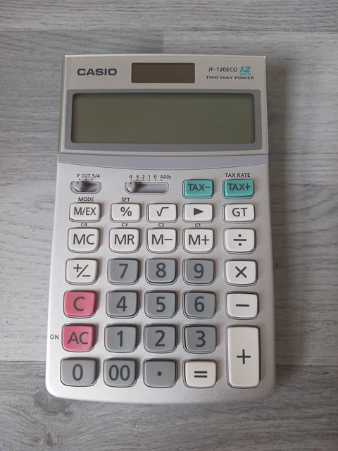 CASIO JF-120ECO 12 Digit Two Way Power Extra Big Display Calculator £12 ...