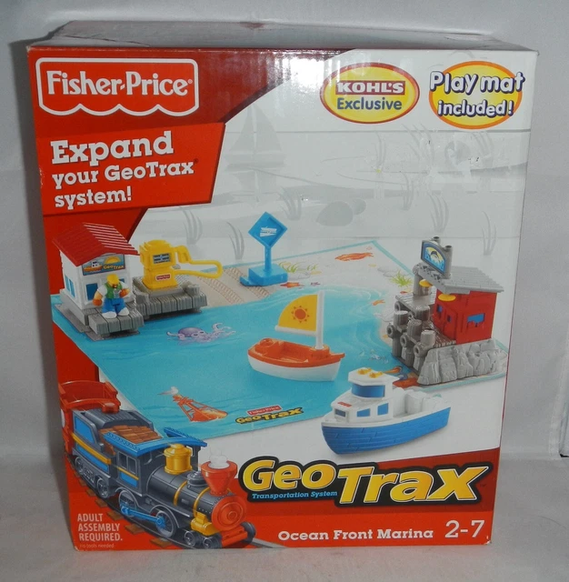 FISHER-PRICE GEO TRAX Train Ocean Front Marina Set Playset with Play ...
