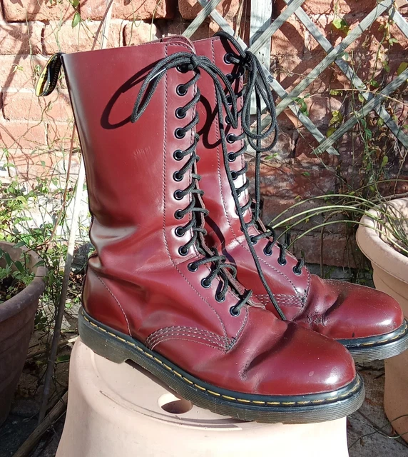 DR MARTENS - Cherry red leather boots - 14 Hole - Size 8 £85.00 ...