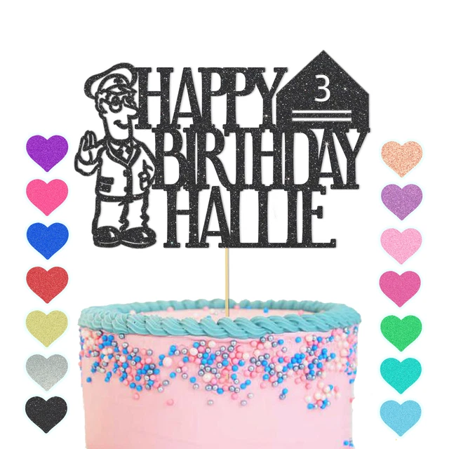 POSTMAN CAKE TOPPER Personalised Any Name Age Birthday Party Cake ...