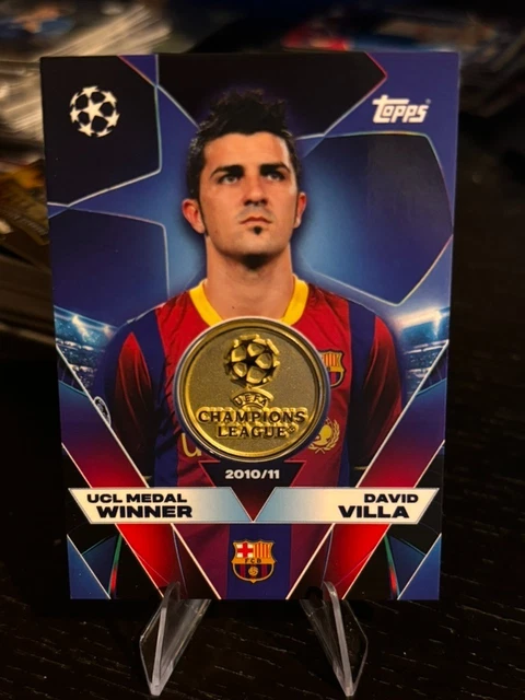 TOPPS MATCH ATTAX 2025/26 2026 David Villa UCL Medal Winner Rare Coin ...