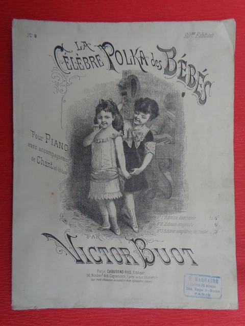 GRANDE PARTITION ANCIENNE LA CELEBRE POLKA des BEBES Couverture Signée ... GRANDE PARTITION ANCIENNE LA CELEBRE POLKA des BEBES Couverture Signée ...